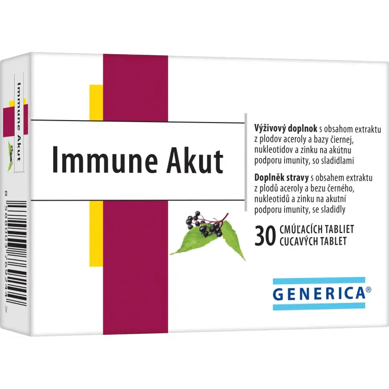 GENERICA Immune Akut cmúľacie tablety 30 ks - MEDIKAMENT.sk