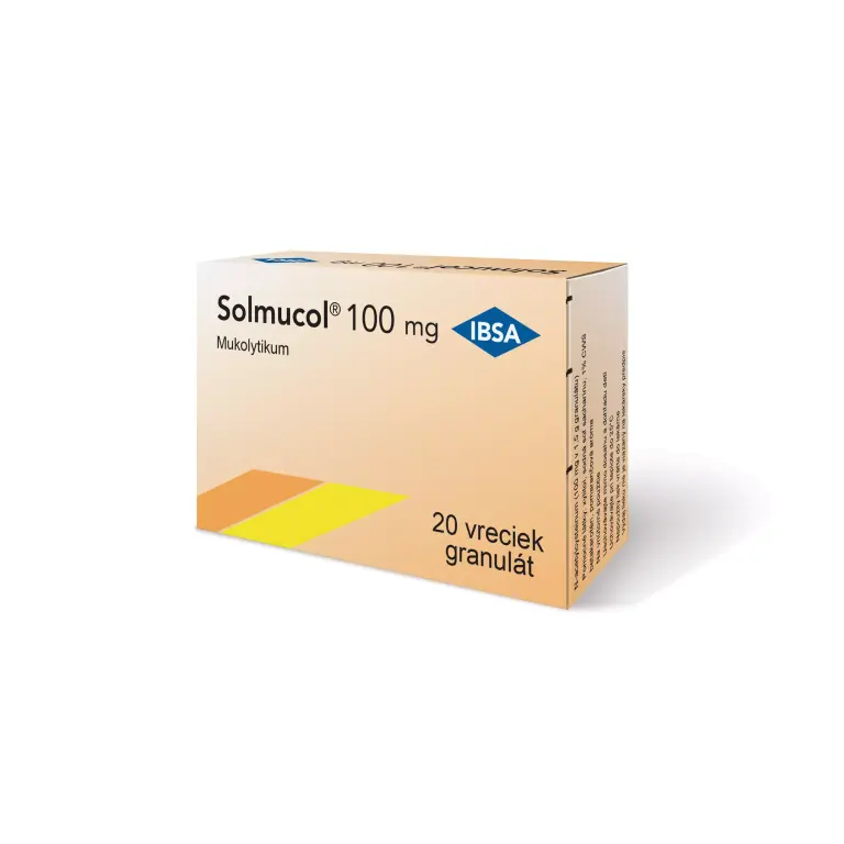 Solmucol 100 mg prášok vo vrecúškach 20 ks - MEDIKAMENT.sk