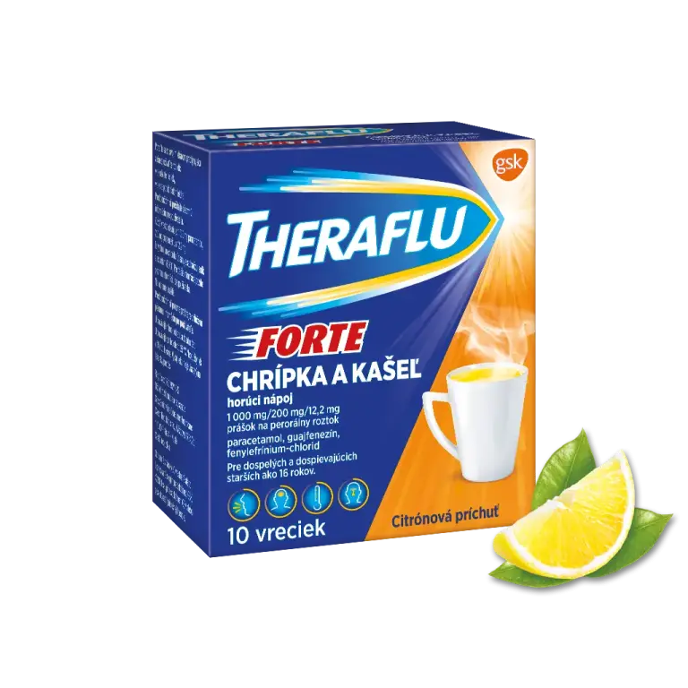 THERAFLU FORTE 1000 mg/200 mg/12,2 mg vrecúška 10 ks - MEDIKAMENT.sk