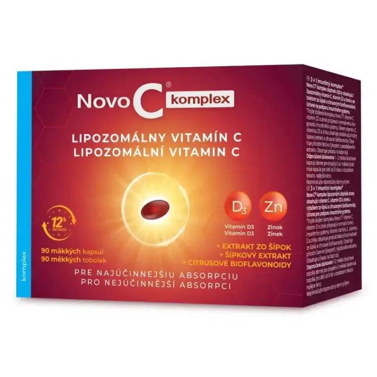NOVO C KOMPLEX Lipozomálny vitamín C+D3 + zinok, kapsuly 90 ks ...