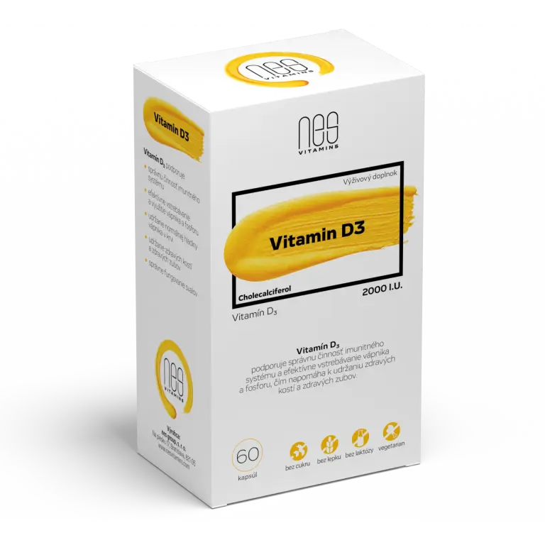 nesVITAMINS Vitamin D3 2000 I.U. kapsuly 60 ks - MEDIKAMENT.sk