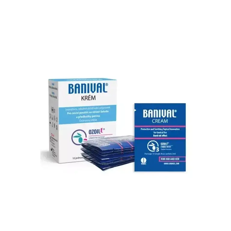 BANIVAL krém (na balanopostitidy, OzoilE) vrecká 10 x 3 ml 30 ml ...