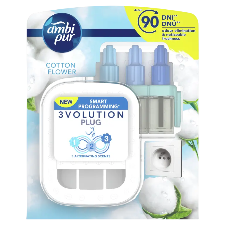 Ambi Pur 3 Volution Cotton Flower strojček 20 ml - MEDIKAMENT.sk