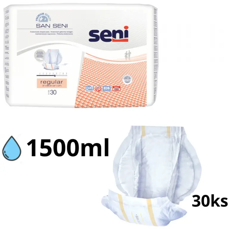 Seni SAN SENI Regular plienky vkladacie anatomické 37x69 cm savosť 1500 ...
