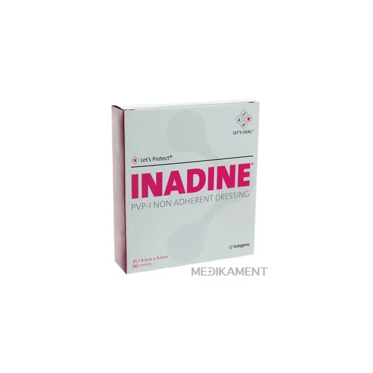 INADINE Povidone Iodine neadhezívne krytie 9,5 x 9,5 cm 1 ks ...
