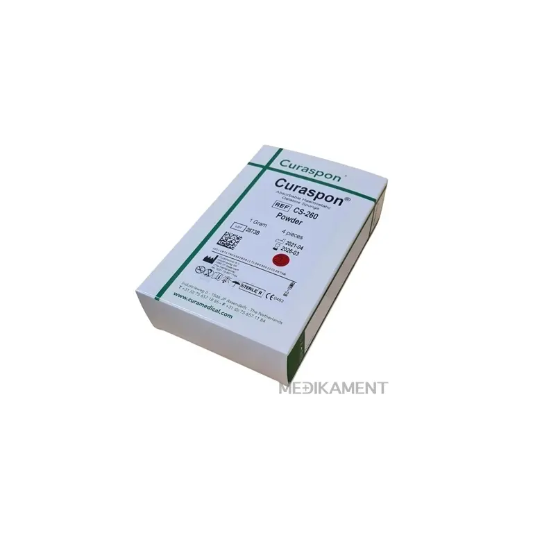 CuraSpon Powder CS-260 želatínové hemostatikum 4x1 g - MEDIKAMENT.sk
