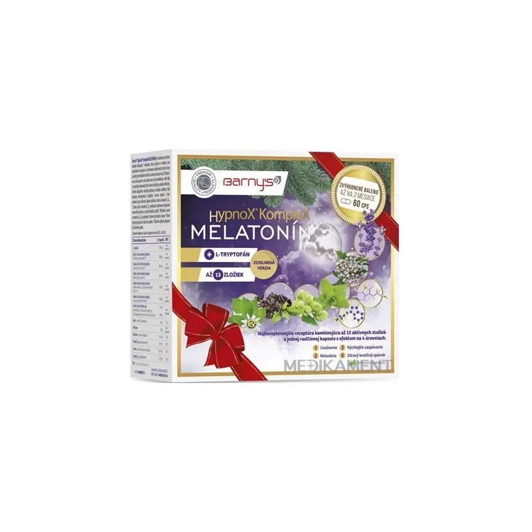 Barnys HypnoX KompleX MELATONÍN kapsule 60ks - MEDIKAMENT.sk