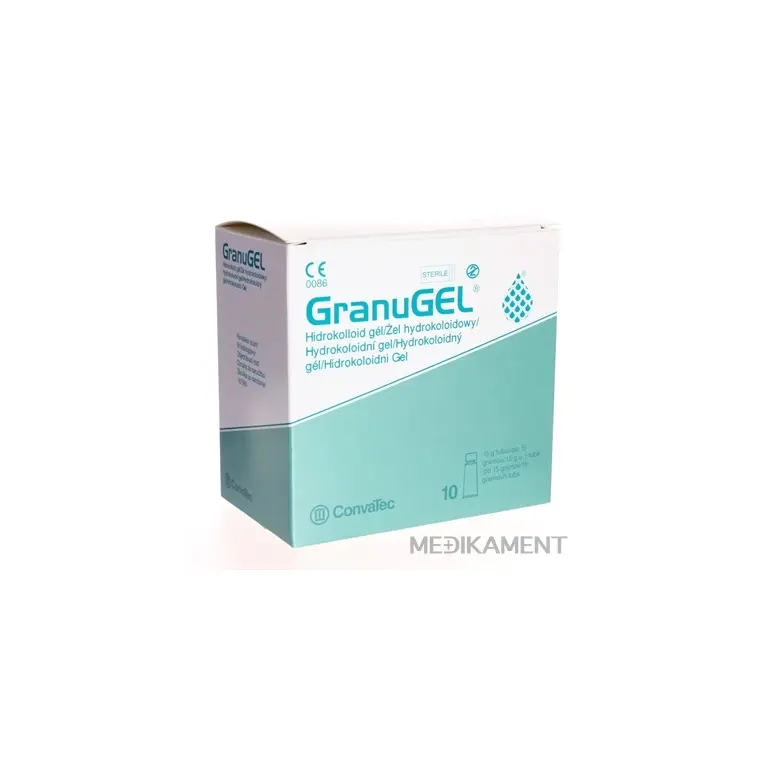 GranuGEL hydrokoloidný sterilný gél tuba ošetrenie otvorených rán 10 x ...