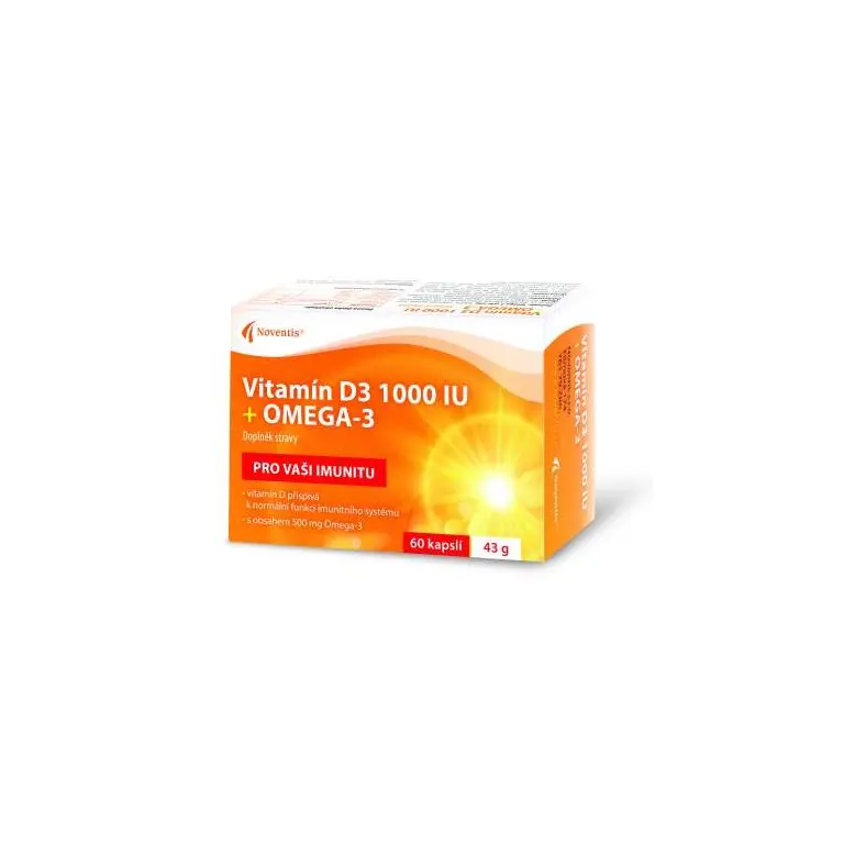 Noventis Vitamín D3 1000 IU + Omega-3 kapsuly 60 ks - MEDIKAMENT.sk